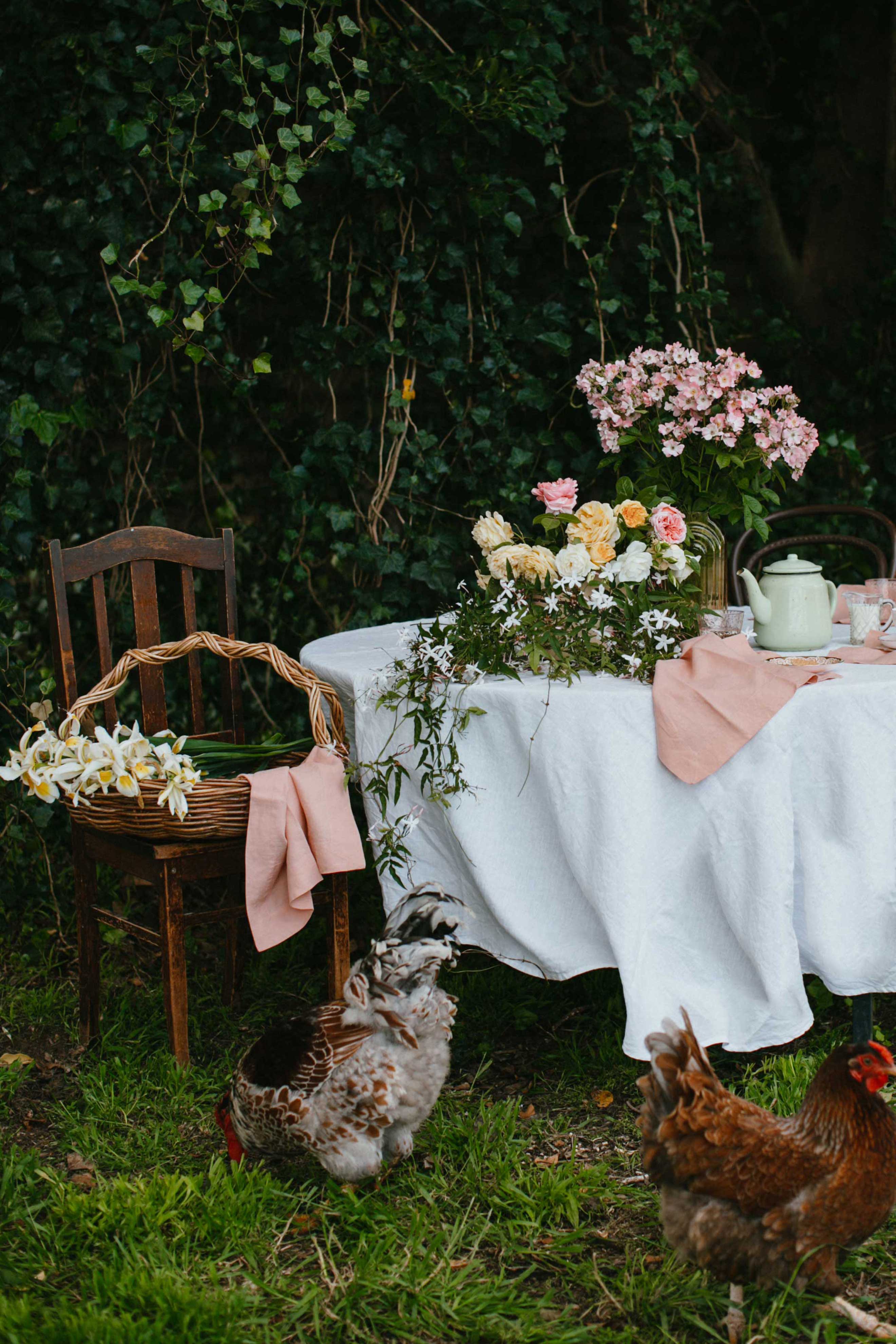 Round French Linen Tablecloths in 3 sizes by Long Lunch Linen