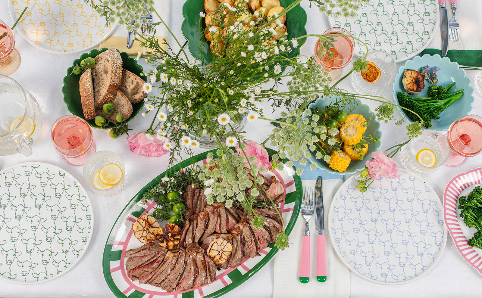 Long Lunch Linen - French Linen Tablecloths and French Linen Napkins