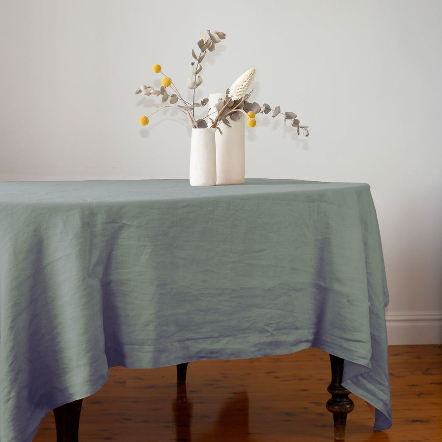 12 Seat French Linen Rectangle Tablecloths – Long Lunch Linen